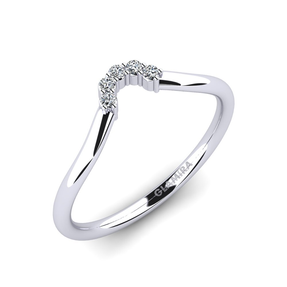 Order 0.06 Carat Round cut 14ct White Gold Zirconia GLAMIRA Stackable Ring Unninni - B | Glamira ...