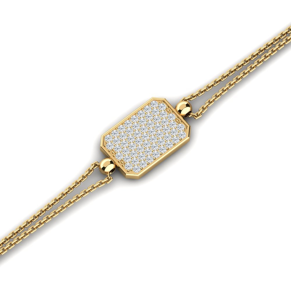 Order 0.354 Carat Round cut 9ct Yellow Gold Zirconia Women's Bracelet ...