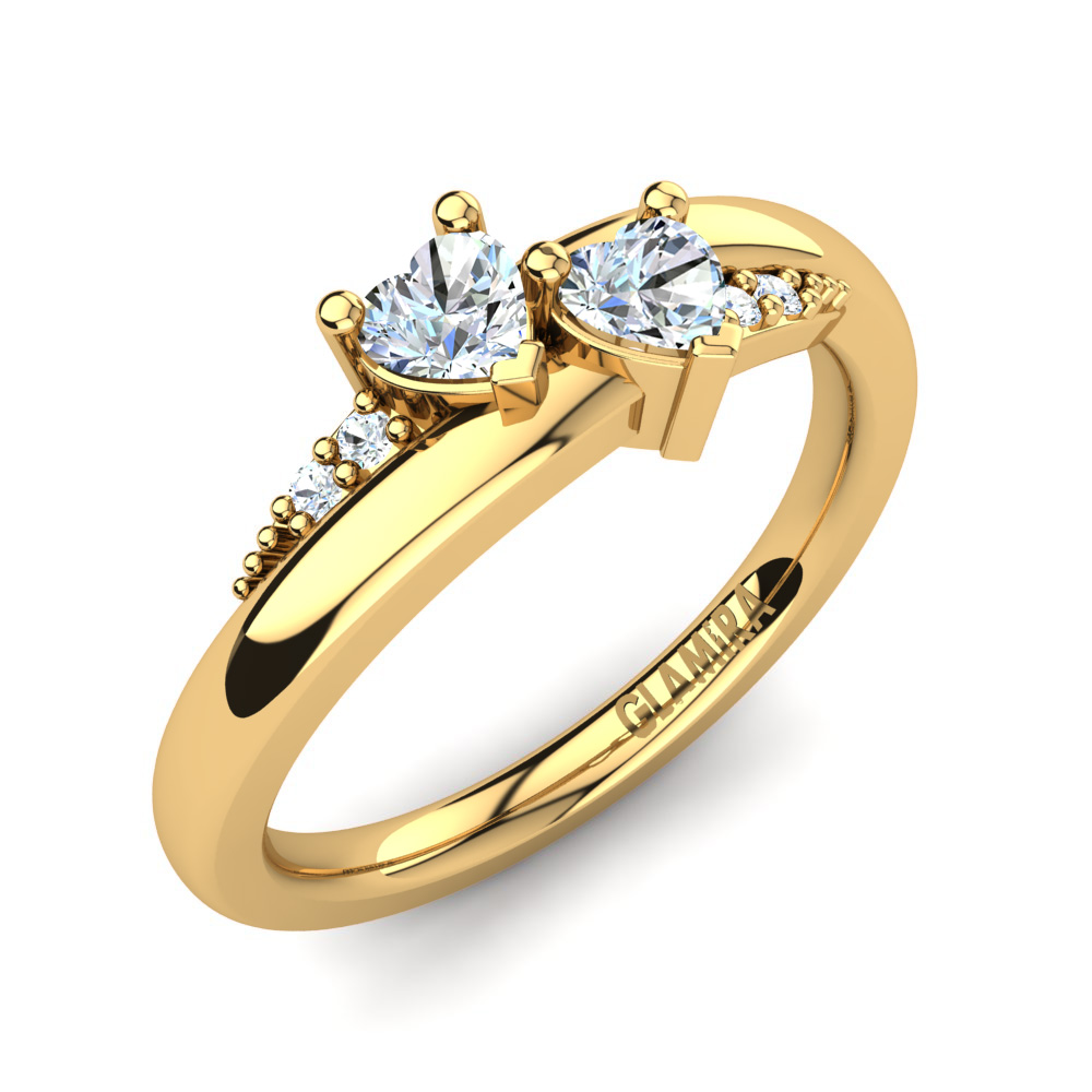 Order 0.3 Carat Heart cut 14ct Yellow Gold Diamond GLAMIRA Ring Emmy ...