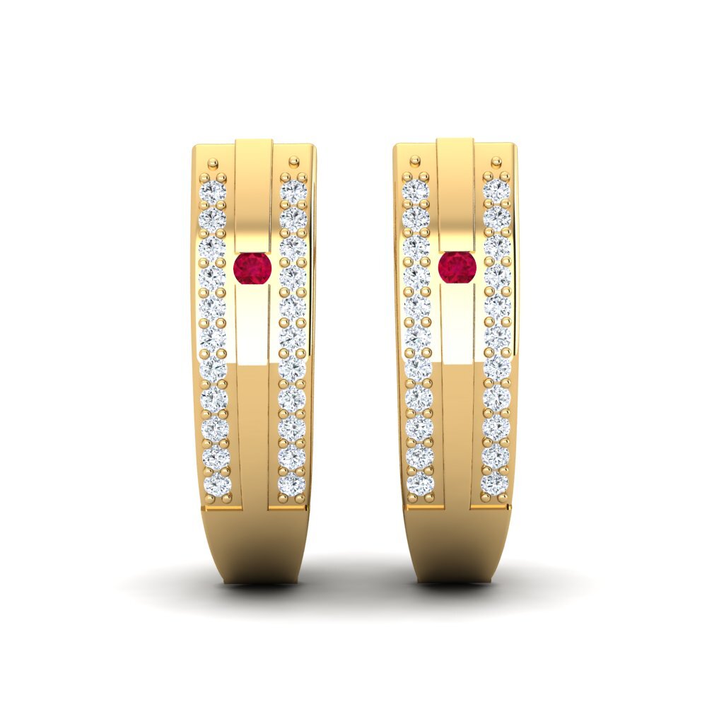 Order 0.024 Carat Round cut 14ct Yellow Gold Ruby Women's Earring Iris | Glamira.com.au