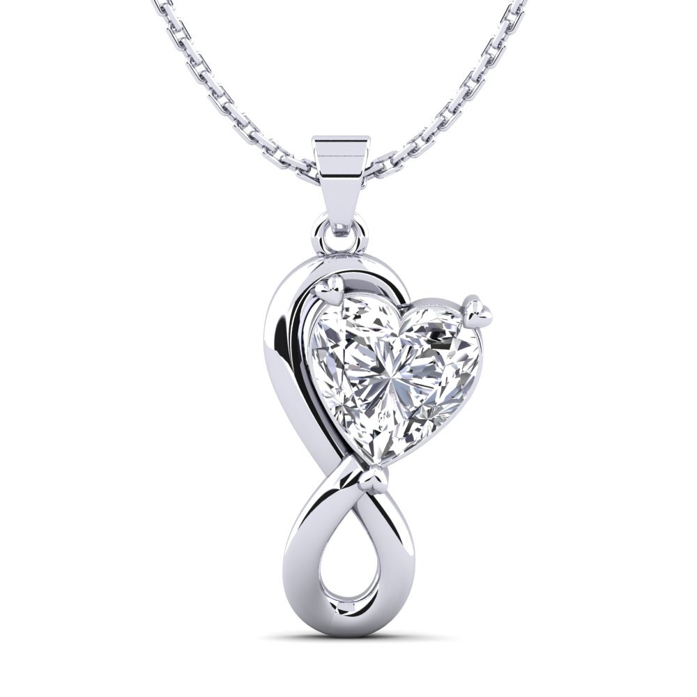 Order 1.5 Carat Heart cut 9ct White Gold Diamond Women's Pendant Mihalis | Glamira.com.au